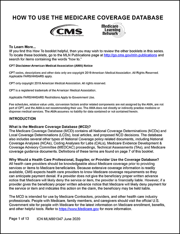 Medicare Coverage Documents - KMC University