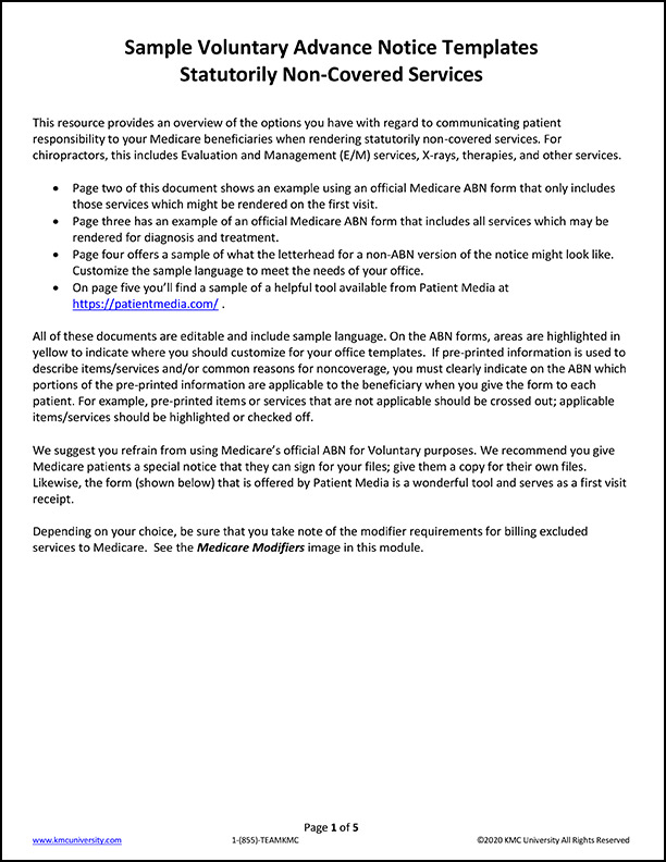 Voluntary ABN Resources & Templates - KMC University