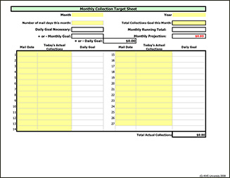 Monthly Collection Target Sheet - KMC University