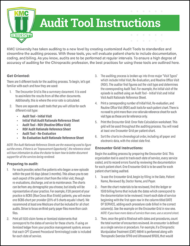 The Documentation Audit Tools - KMC University